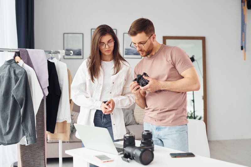 Photographers Works Indoors in Their Studio at Daytime Stock Image ...