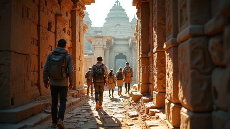 Echoes of History: Journey through Ancient Relics Stock Illustration ...