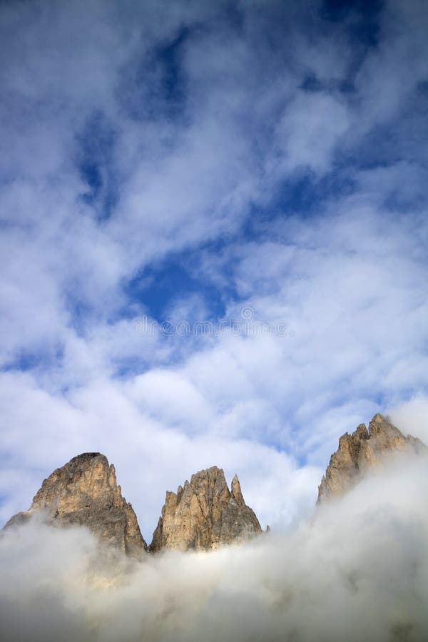 The Mountains of the Dolomites Group View of the Sasso Lungo Stock ...