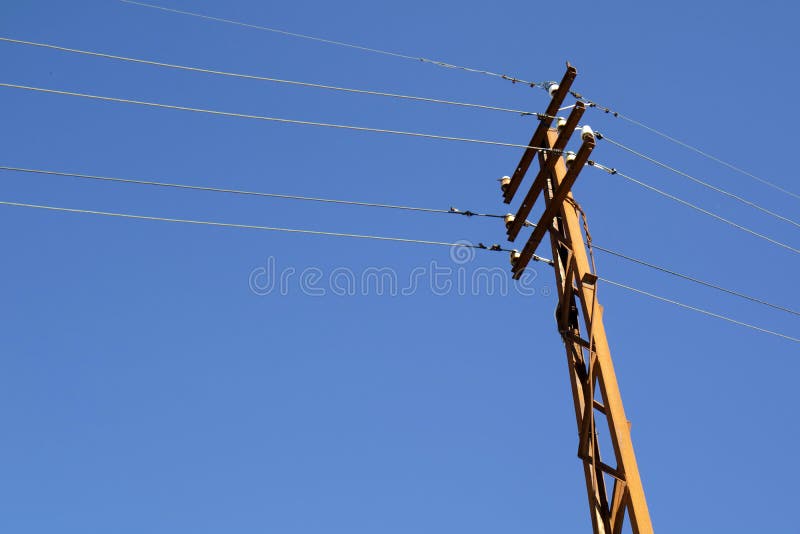 Photographic Documentation of an Old Power Line Stock Image - Image of ...