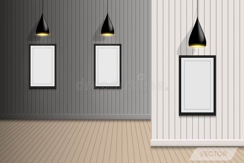 Photographic Gallery Hall and Decorative Design, Vector, Illust Stock ...