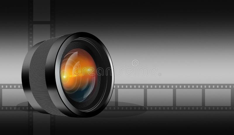 Lens & Film Strip Border On White Stock Illustration - Illustration of ...