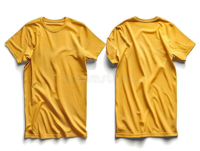 Photographic Mockup of Plain Yellow Tee Shirt with Smooth Fabric ...