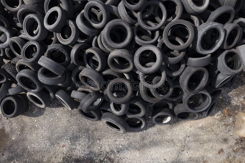 Photographic Recording of an Illegal Dumping of Used Tires Stock Photo ...