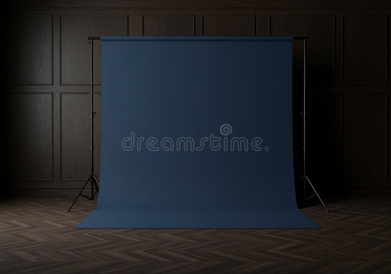 Photographic Setup Featuring a Deep Blue Backdrop in a Classic Interior ...