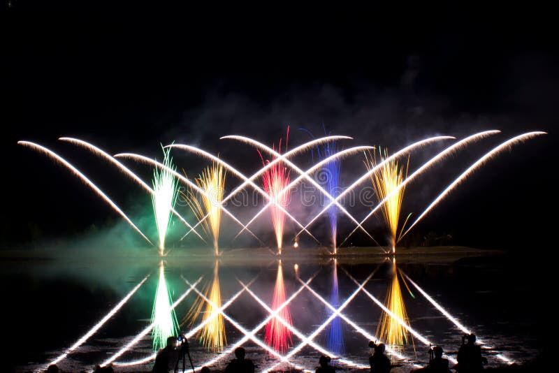 Photographing Criss Cross Fireworks Stock Photo - Image of sparks ...