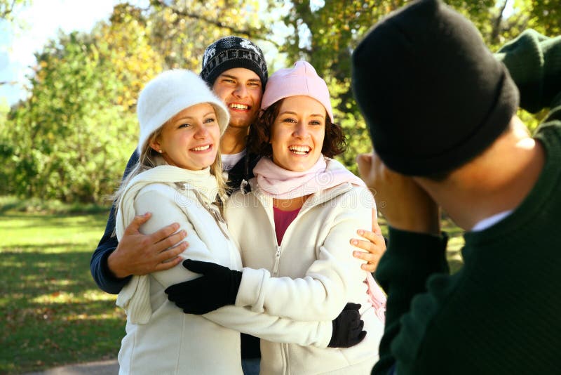 Photographing Friends Posing Stock Photo - Image of girl, friend: 8247254