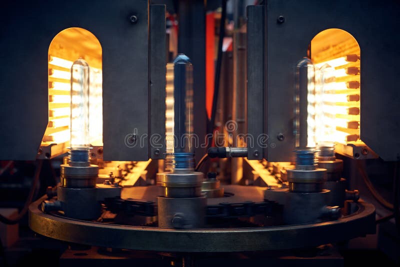 Technological Line for the Production of Plastic Bottles Stock Image ...