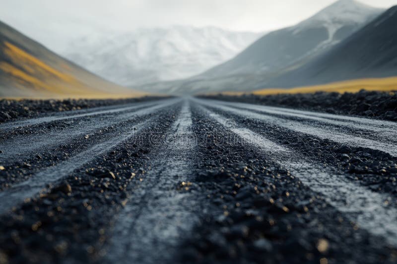 Photography of Ai Generated Process Showcasing Asphalt Road Leveling in ...
