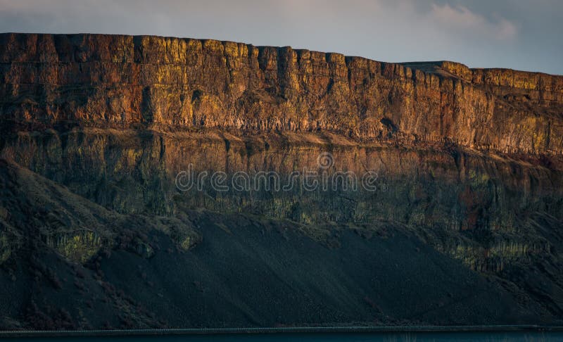 Wall of Basalt stock image. Image of grant, nature, highway - 211881855