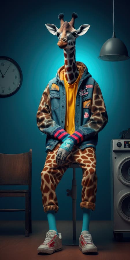 Photography of a Anthropomorphic Giraffe Generative AI Stock ...