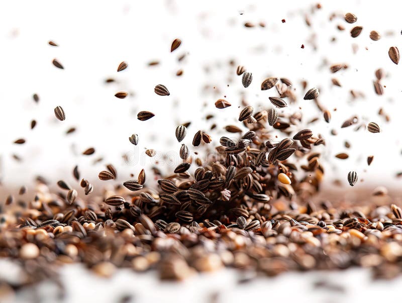 Photography of BASIL SEEDS Falling from the Sky, Hyperpop Colour Scheme ...