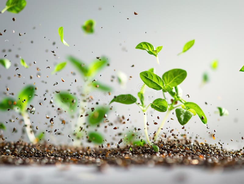 Photography of BASIL SEEDS Falling from the Sky, Hyperpop Colour Scheme ...