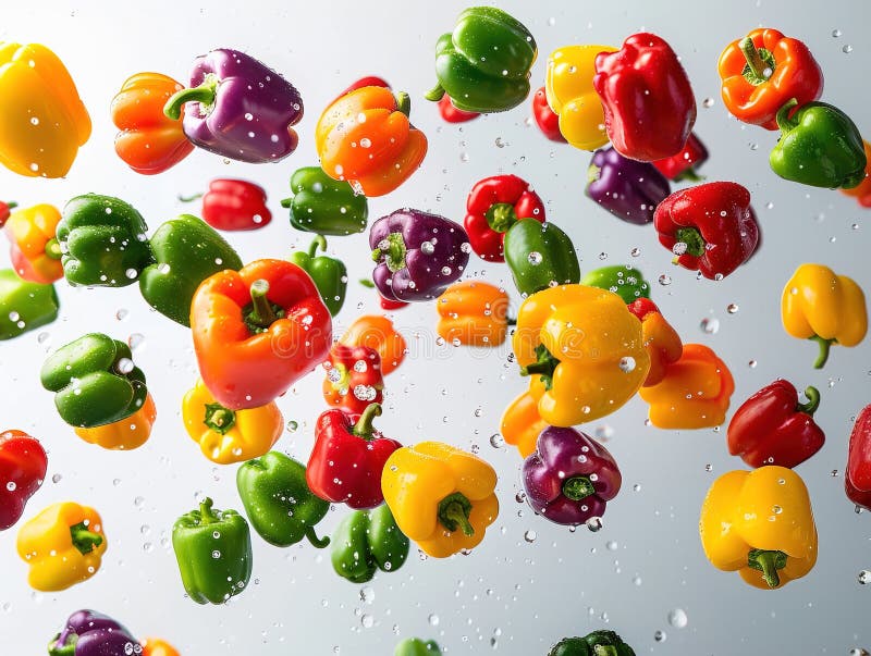 Photography of BELL PEPPERS Falling from the Sky, Hyperpop Colour ...