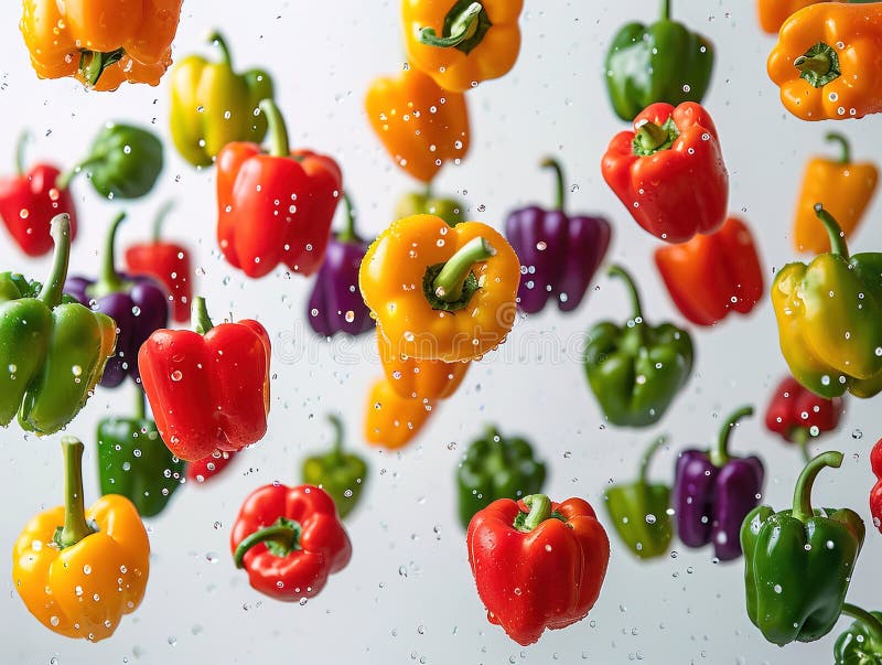 Photography of BELL PEPPERS Falling from the Sky, Hyperpop Colour ...