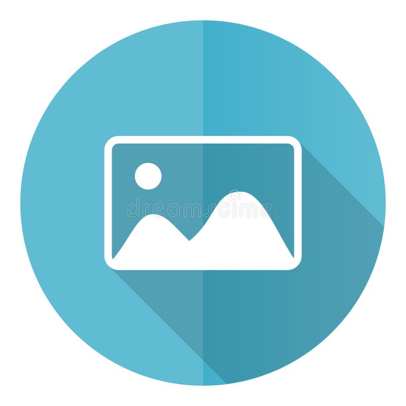 Photography Blue Round Flat Design Vector Icon Isolated On White