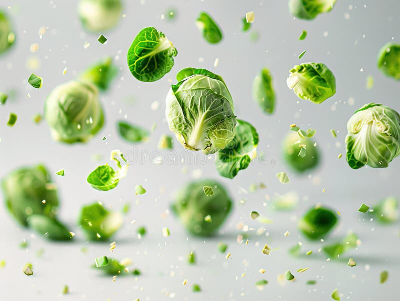 Photography of BRUSSELS SPROUTS Falling from the Sky, Hyperpop Colour ...