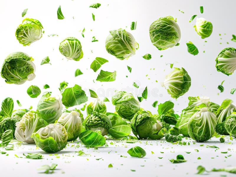 Photography of BRUSSELS SPROUTS Falling from the Sky, Hyperpop Colour ...