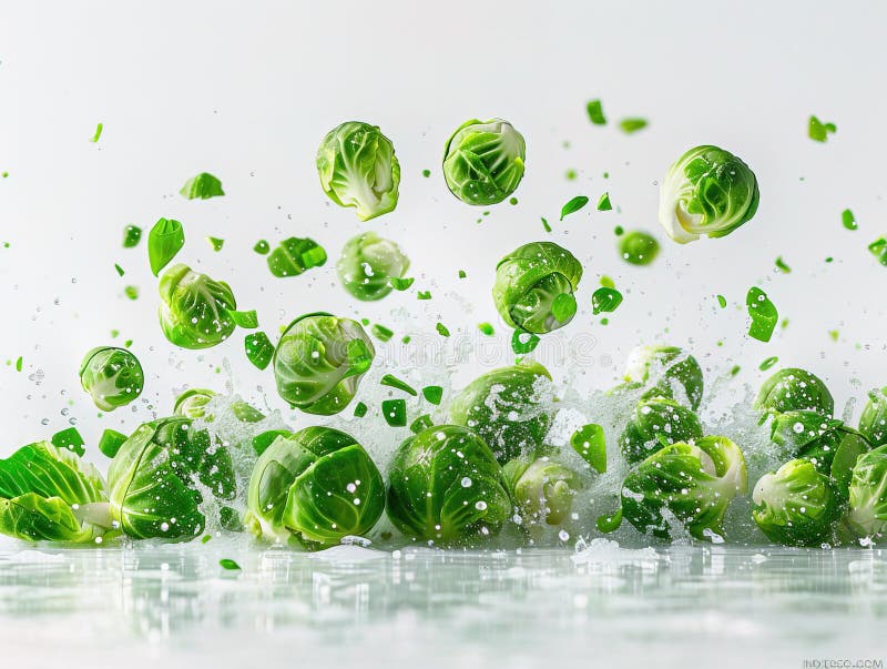 Photography of BRUSSELS SPROUTS Falling from the Sky, Hyperpop Colour ...