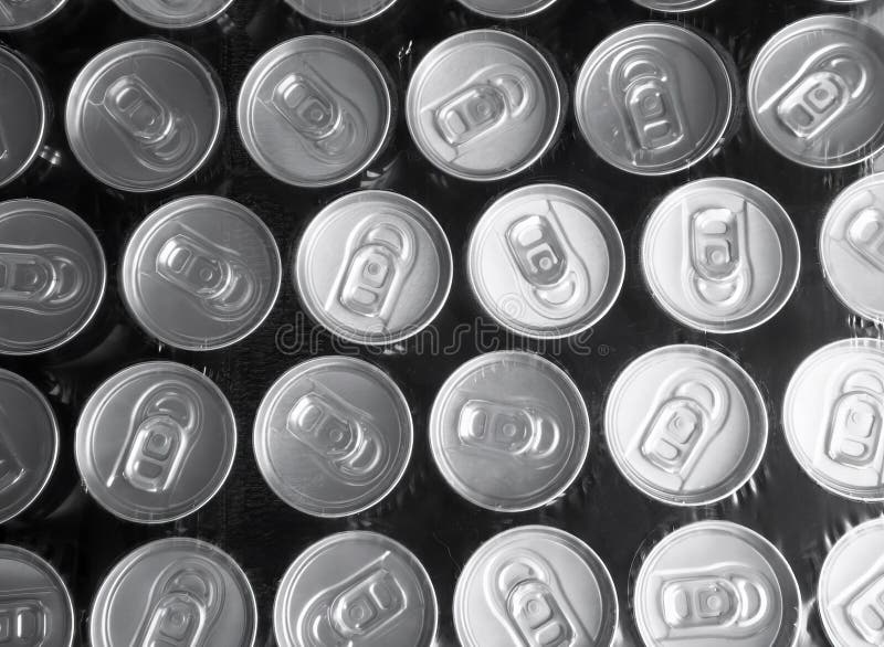 A Photography of a Bunch of Soda Cans Sitting on Top of a Table Stock ...