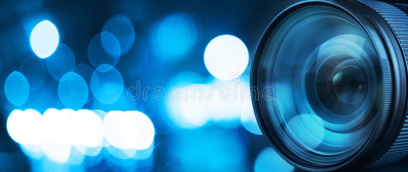 Photography Camera Lens Panoramic Stock Image - Image of dark, studio ...