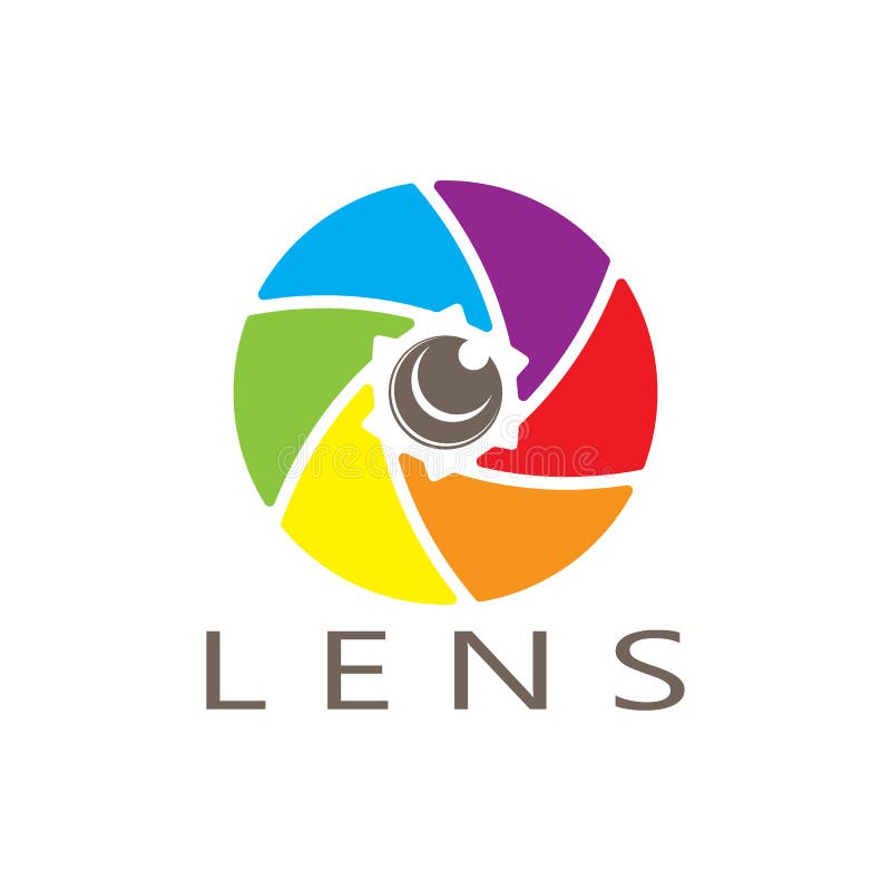 Photography Camera Logo Icon Vector Design Template Isolated on Black ...