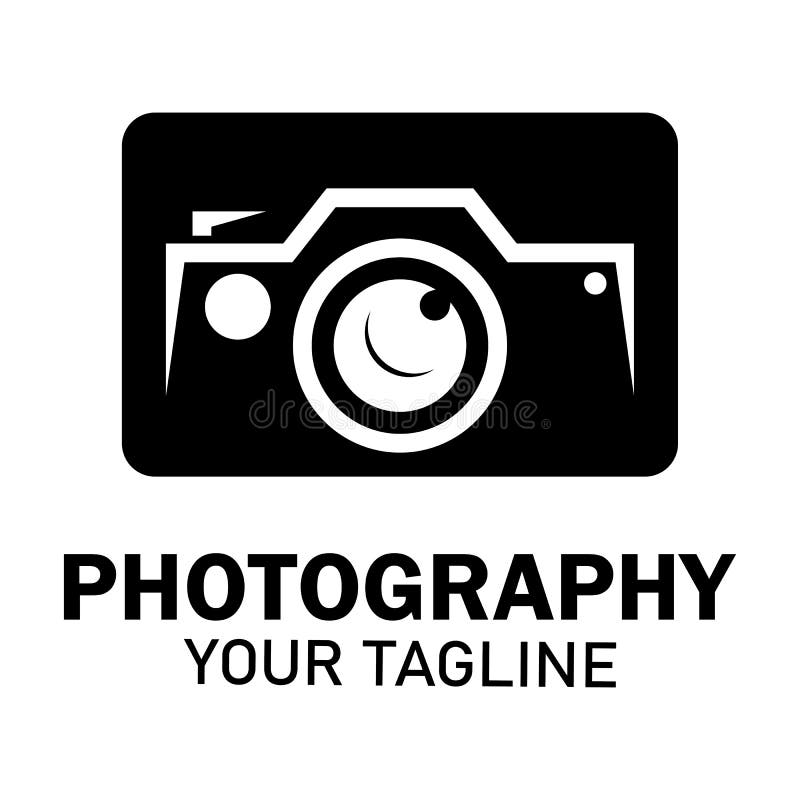 Photography Camera Logo Icon Vector Design Template Isolated on Black ...