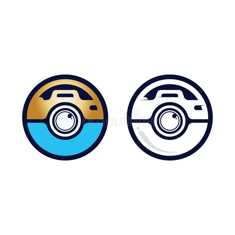 Photography Camera Logo Icon Vector Design Template Isolated on Black ...