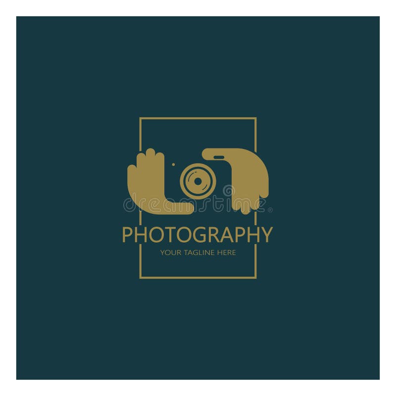 Photography Camera Logo Icon Vector Design Template Isolated on Black ...