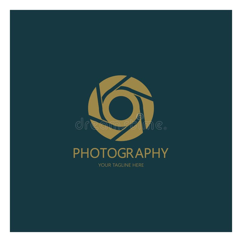 Photography Camera Logo Icon Vector Design Template Isolated on Black ...