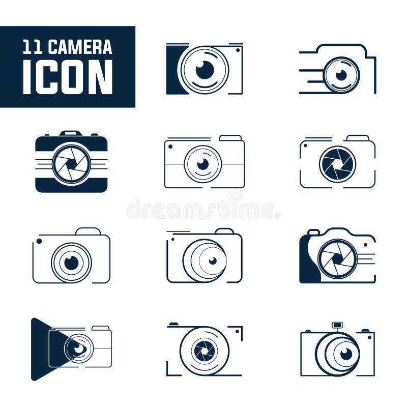 Photography, Camera, Professional Icon Set 11 Bundle Design Stock ...