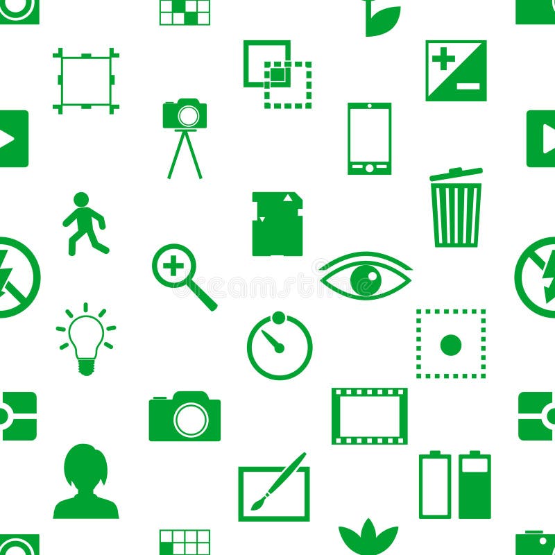 Photography and Camera Theme Simple Icons Seamless Pattern Eps10 Stock ...