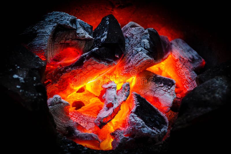 Photography of Charcoal Fire in a Fireplace Stock Photo - Image of ...