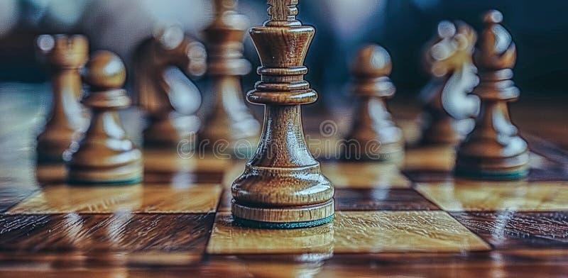 Photography of Chess on a Chessboard Stock Illustration - Illustration ...
