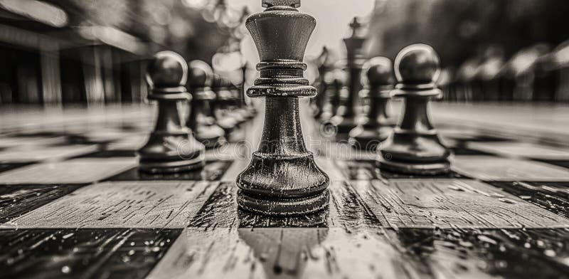 Photography of Chess on a Chessboard Stock Illustration - Illustration ...