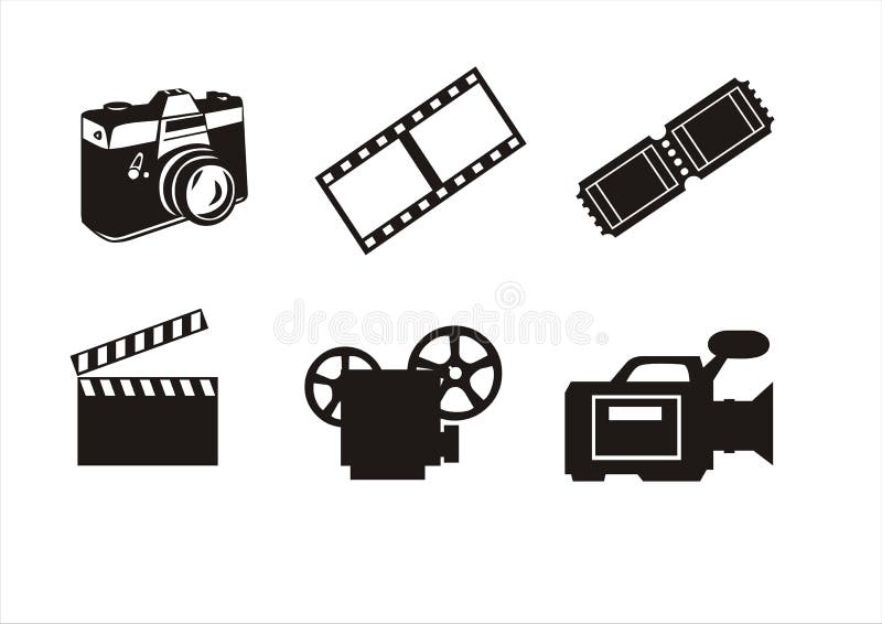 Photography and Cinema Symbols Stock Illustration - Illustration of ...