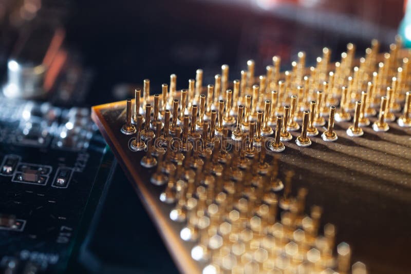 Photography of a Computer Electronic Chip on a Microcircuit Close-up ...