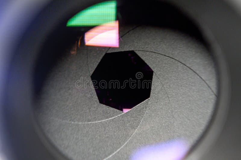 Photography Concept. Close Up, Diaphragm of a Camera Lens. Selective ...