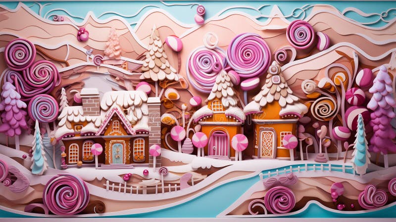 The Photography of Creative Art Paper Layered Artwork with a Candy Land ...