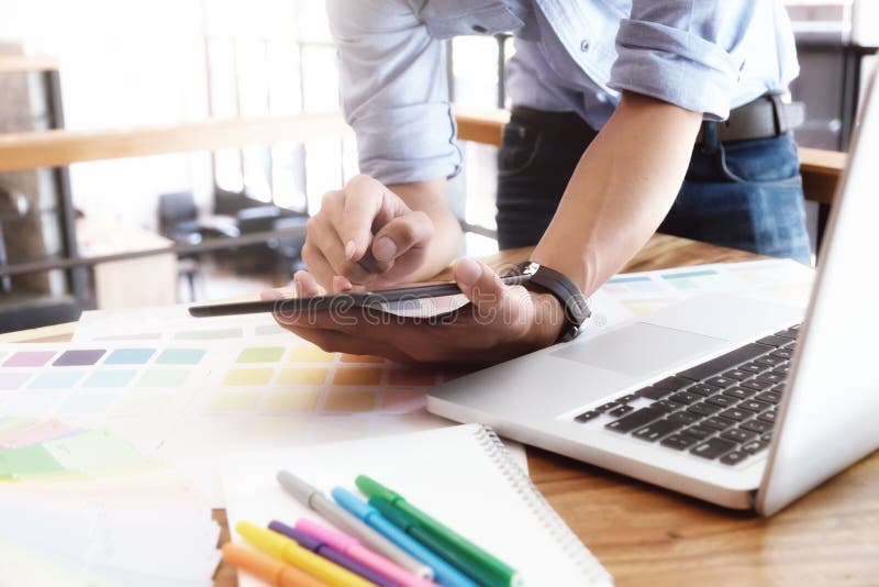 Photography and Creative Graphic Design Working. Stock Image - Image of ...