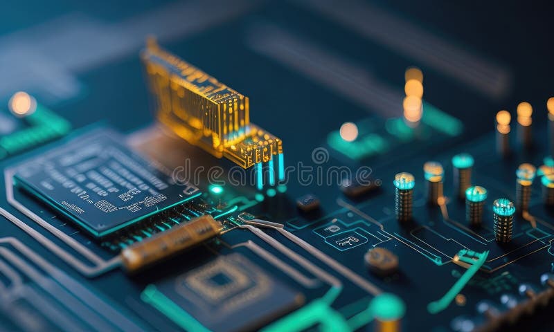 Photography of Cyber Circuit Board Components Microchip with Chip ...