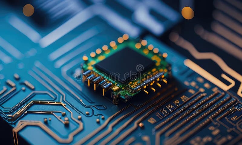 Photography of Cyber Circuit Board Components Microchip with Chip ...
