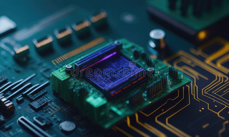 Photography of Cyber Circuit Board Components Microchip with Chip ...