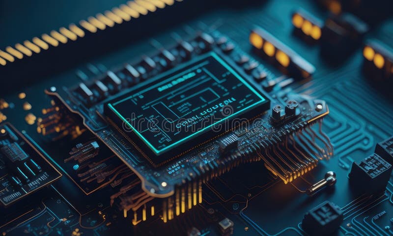 Photography of Cyber Circuit Board Components Microchip with Chip ...