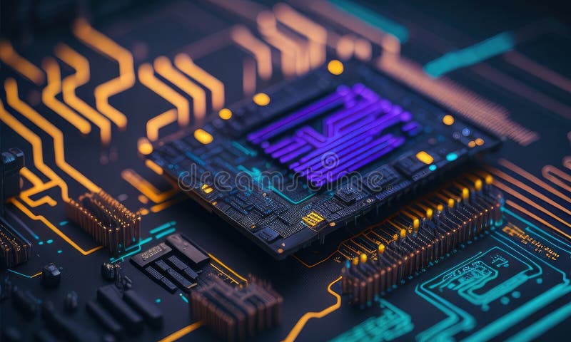 Photography of Cyber Circuit Board Components Microchip with Chip ...
