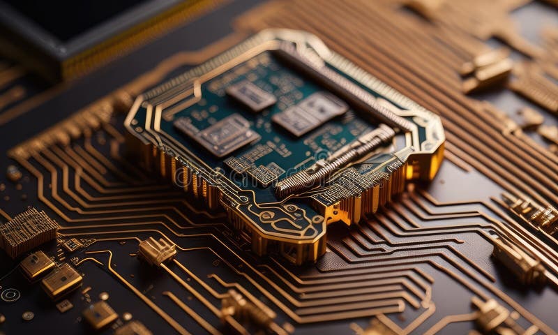 Photography of Cyber Circuit Board Components Microchip with Chip ...