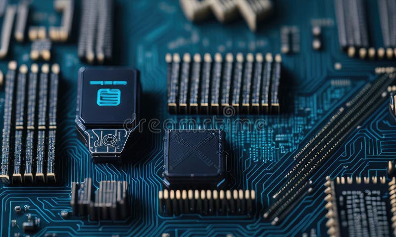 Photography of Cyber Circuit Board Components Microchip with Chip ...