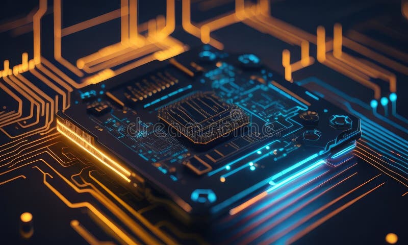 Photography of Cyber Circuit Board Components Microchip with Chip ...
