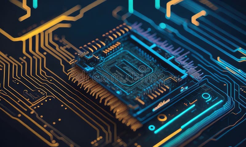 Photography of Cyber Circuit Board Components Microchip with Chip ...