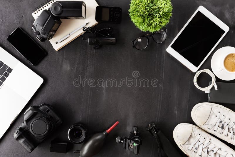 Photography Device on Table Top Angle View Stock Photo - Image of ...